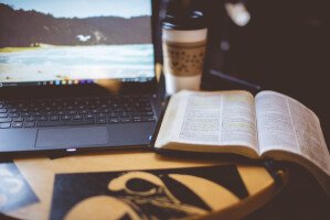 Coffee Laptop Bible Study