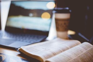 Coffee Laptop Bible Study
