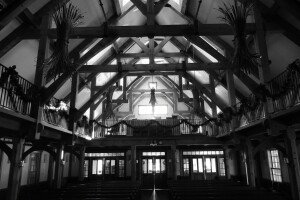 Church Rafters Black & White