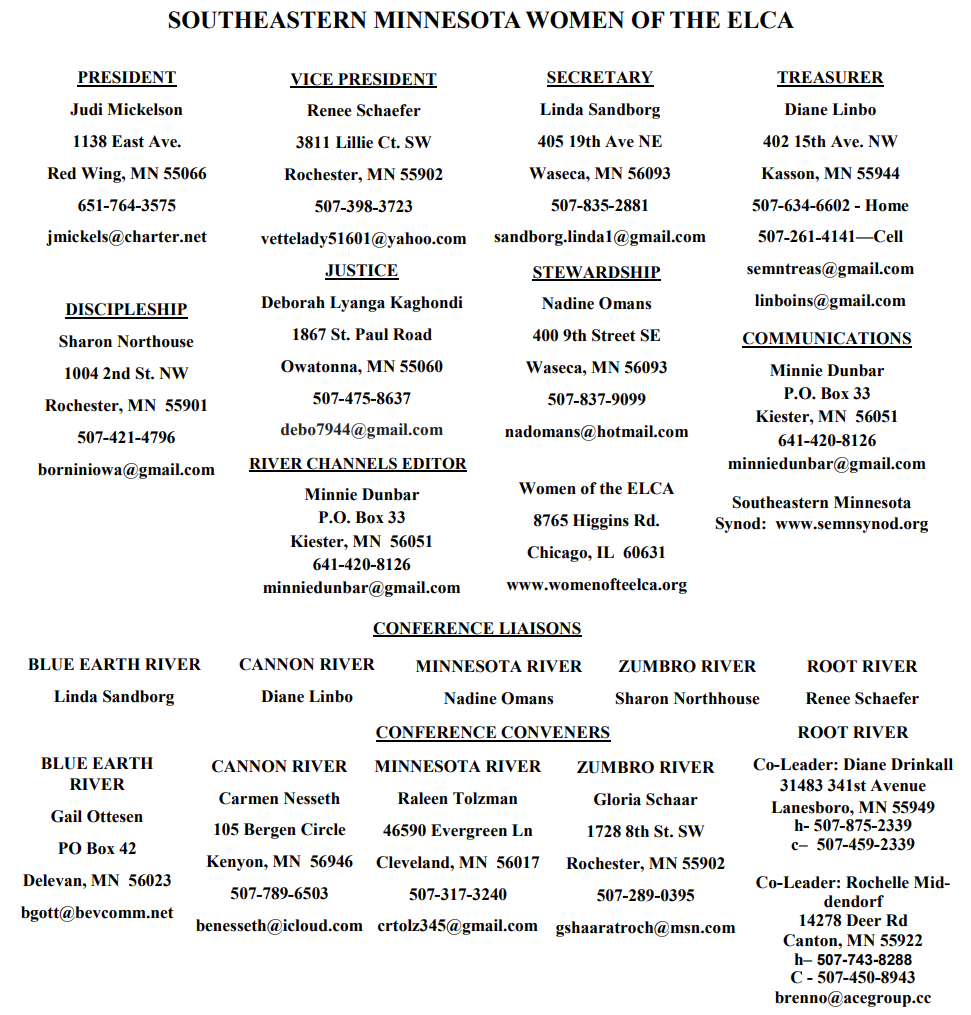 Women of the ELCA Synodical Board | Women of the ELCA | Southeastern ...